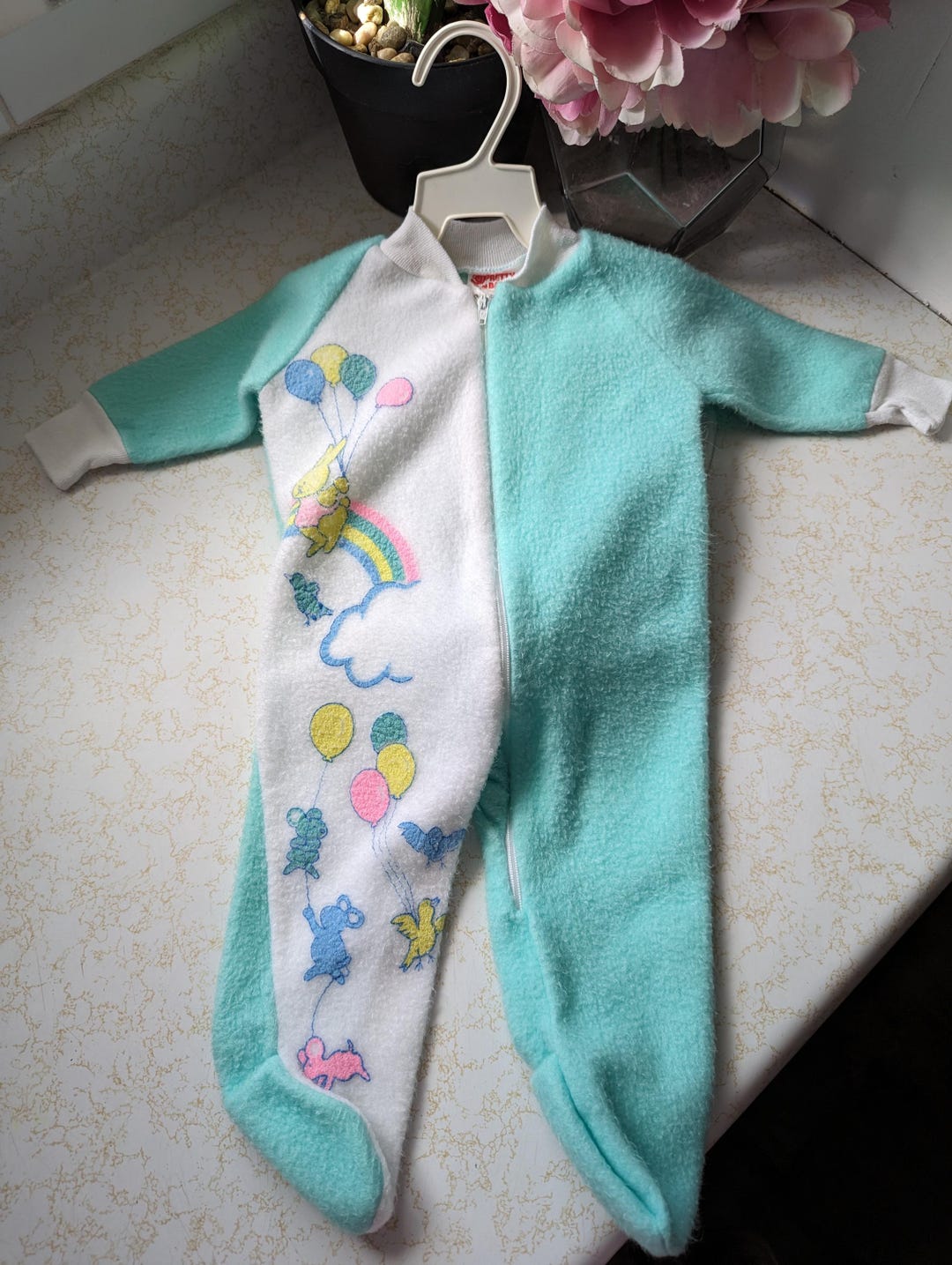 Vintage Retro 80's -90's Pretty Baby Color Block Sleeper Size 6 Months ...