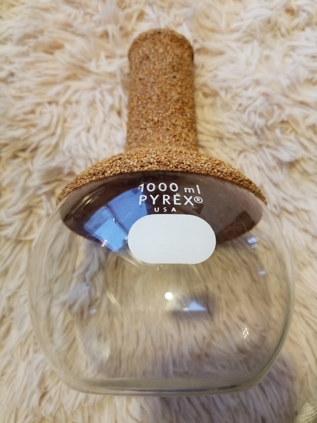 Vintage Pirex 1000ml Avec Flacon De Laboratoire En Verre De Liège ...