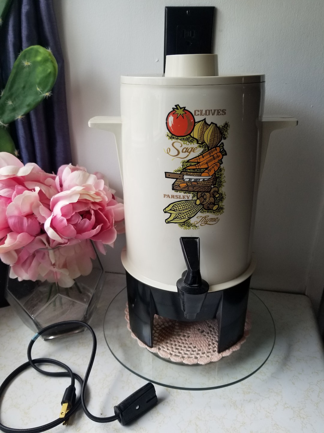 Vintage Regal Poly Perk Coffee Pot Electric Percolator Vegtables Harvest Herbs 10-20 Cup - Etsy
