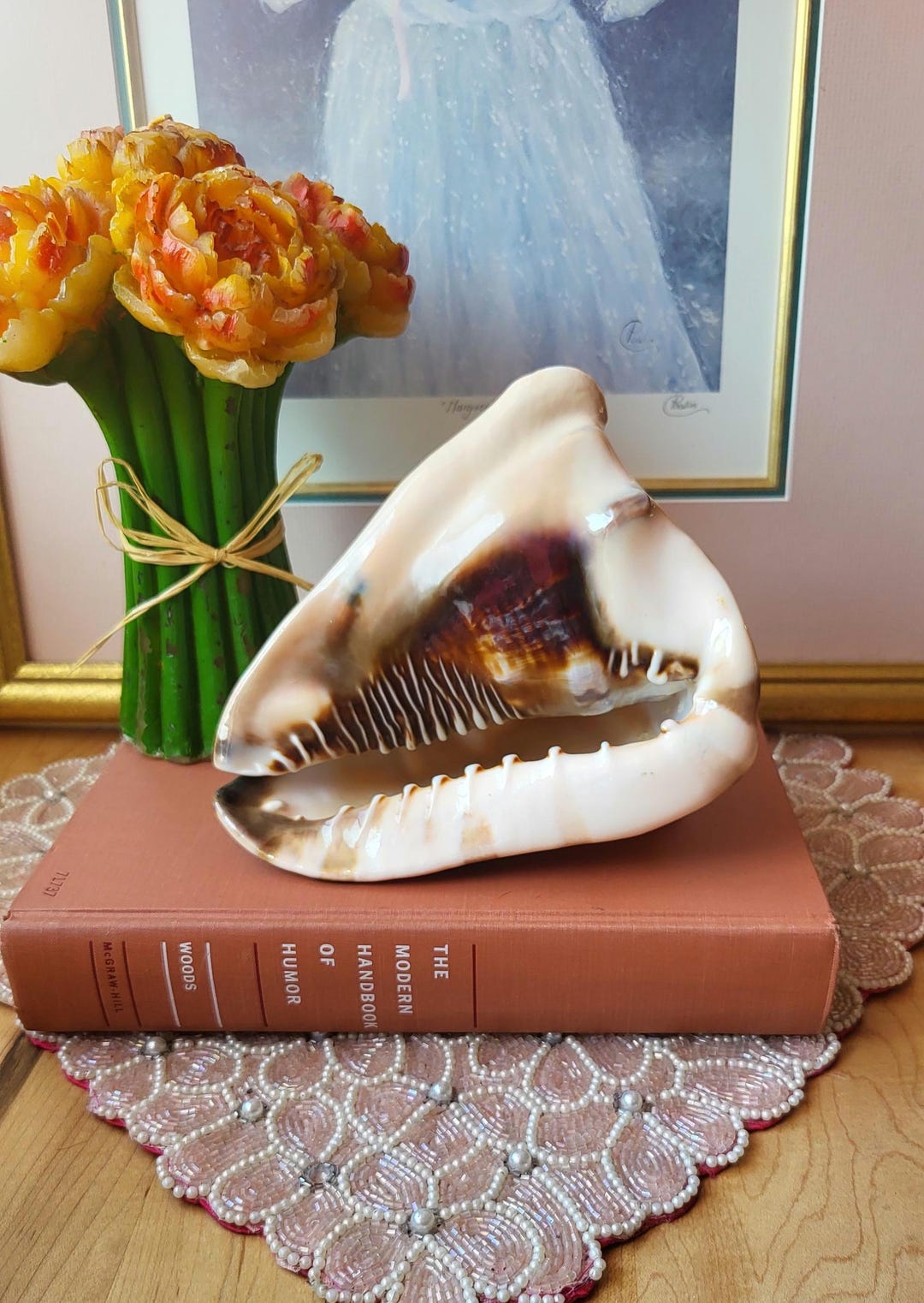 Vintage Horned Queen Helmet Conch Sea Shell Sea Shells Nautical Decor ...