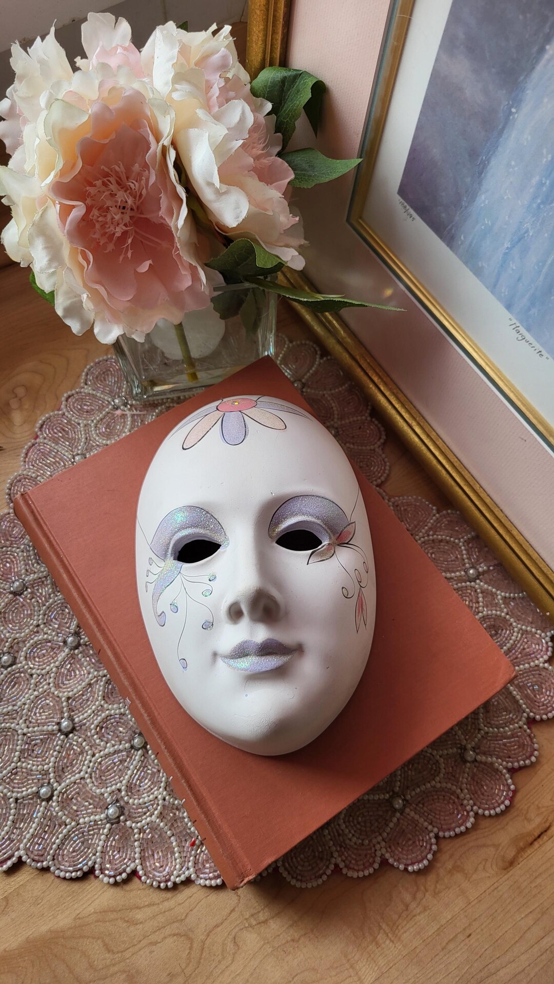 Harlequin Wall Mask - Masquerade Mask - Ceramic Porcelain - Theatrical ...