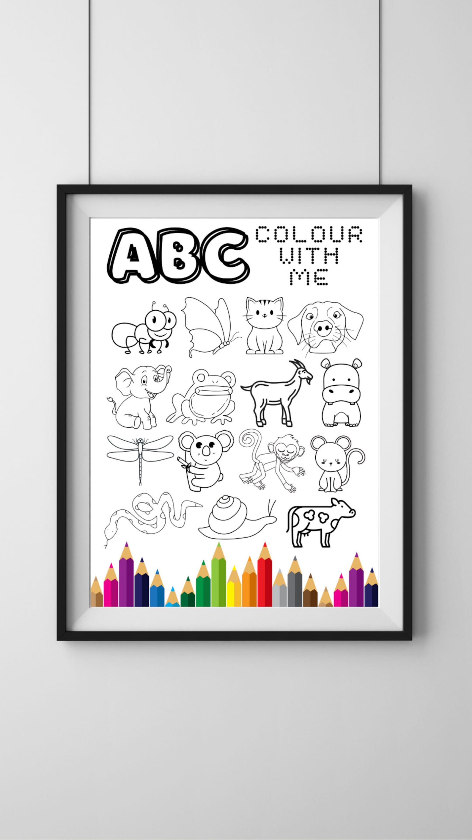 ABC Colour With Me, Printable Cute Animal Coloring Page | Easy Fun ...