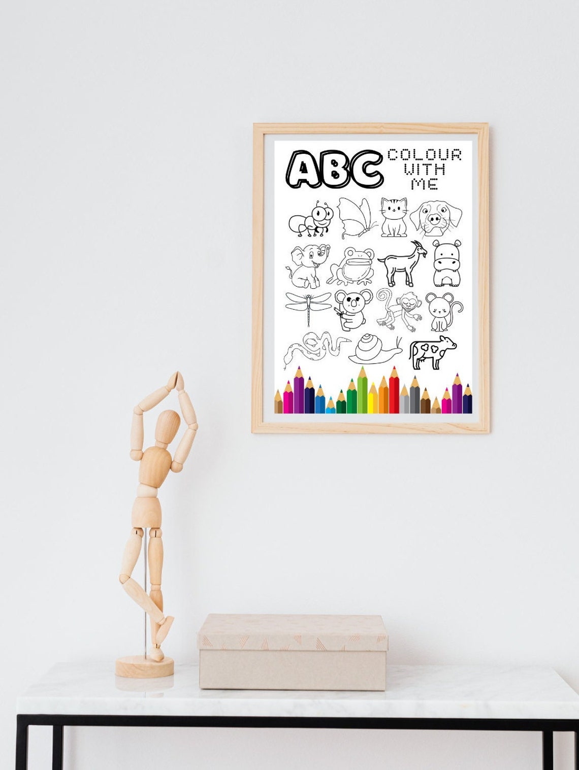 ABC Colour With Me, Printable Cute Animal Coloring Page | Easy Fun ...
