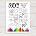 ABC Colour With Me, Printable Cute Animal Coloring Page | Easy Fun ...