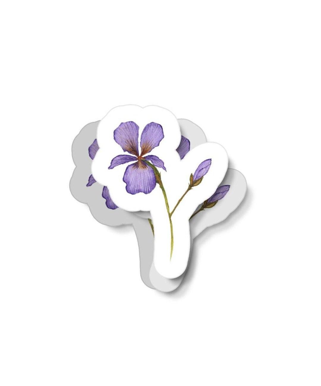 February Birth Month Flower Sticker Decal Iris Birthday Cute Bumper ...