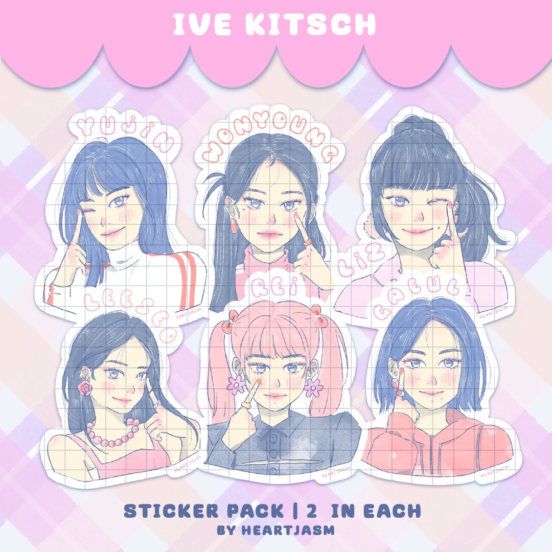 Cute IVE Sticker Pack for Kpop Fan Gift Ive Kitsch Member Wonyoung ...