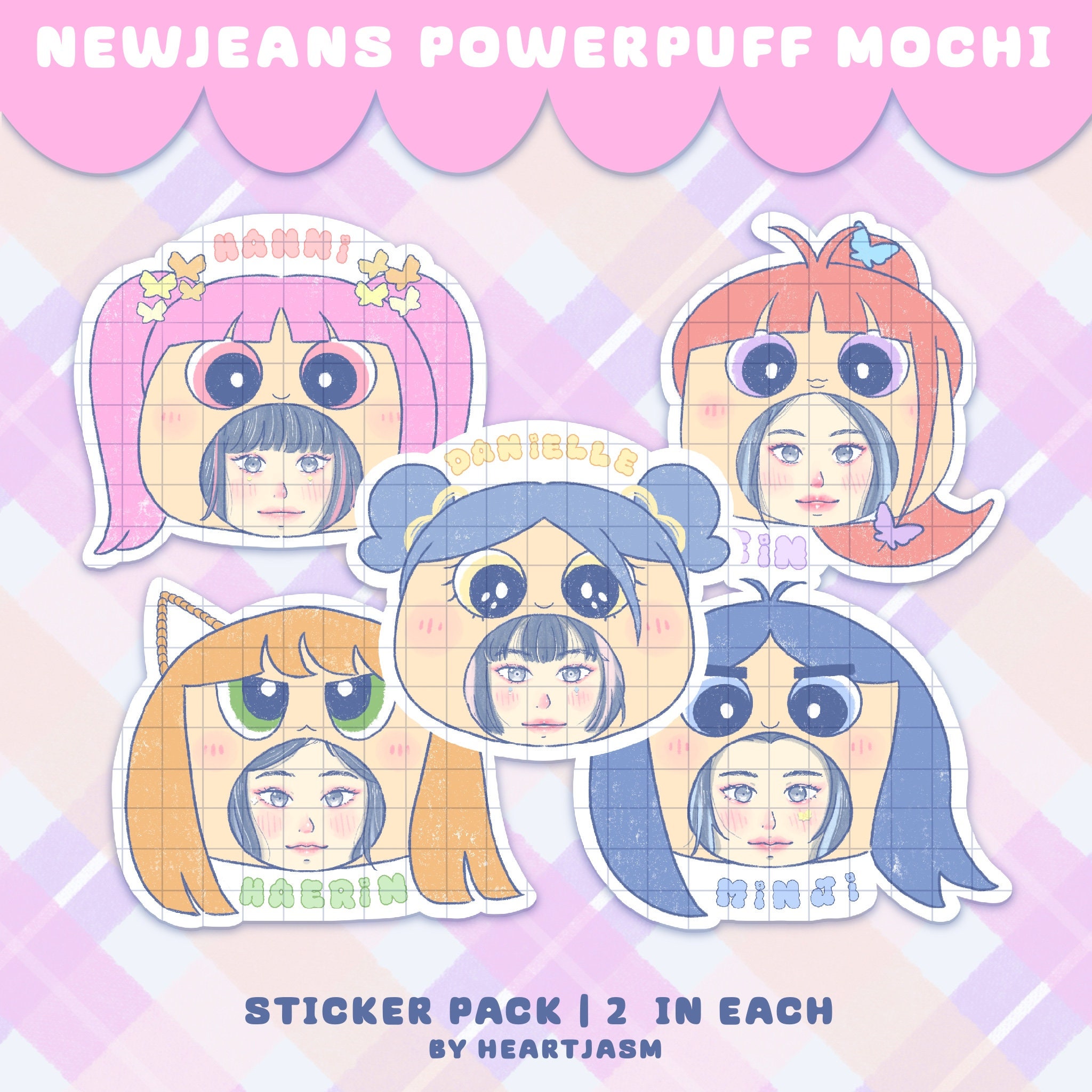 New Jeans Powerpuff Mochi Sticker Pack / Cute Kpop Bujo - Etsy