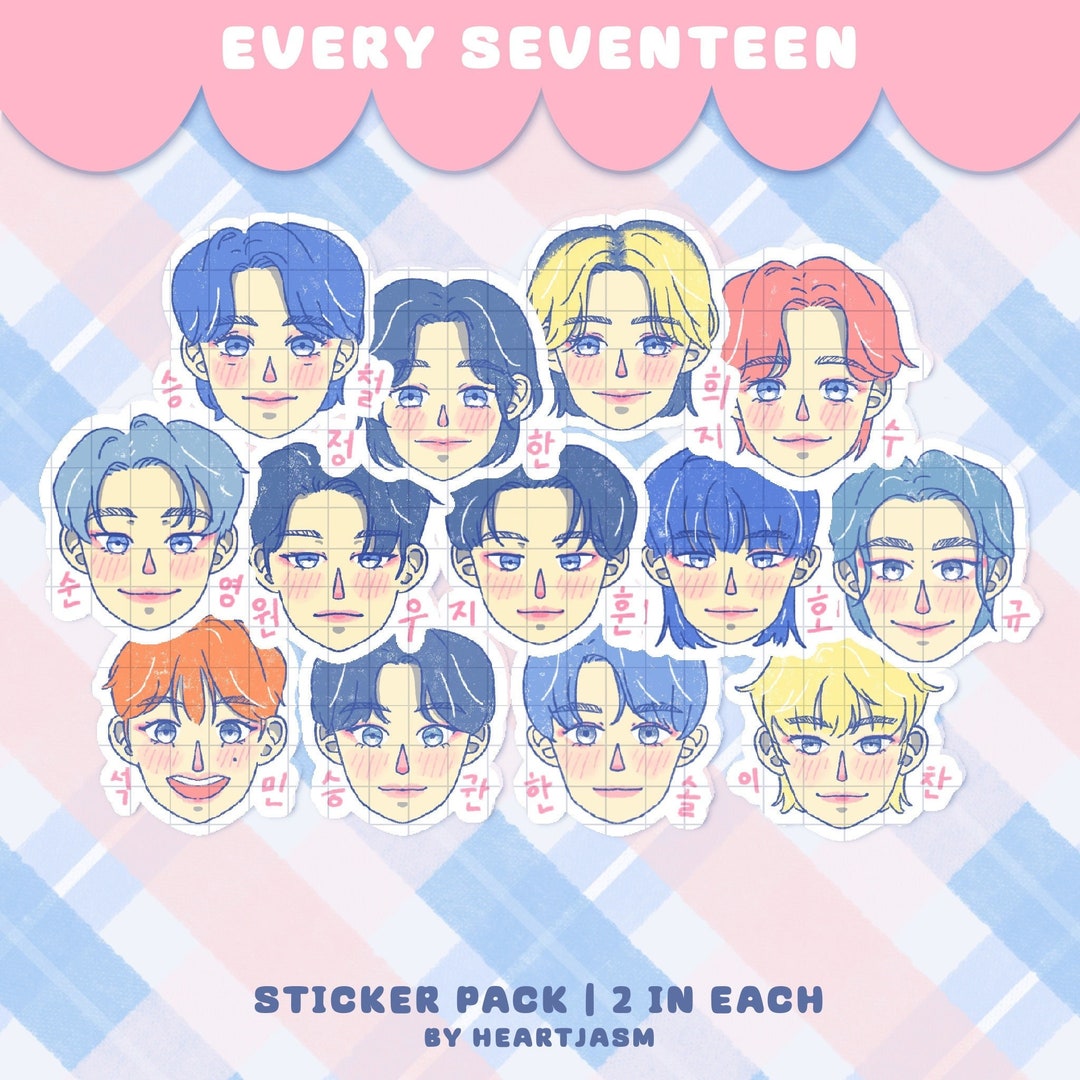 Cute SEVENTEEN Sticker Pack for Carats Every SVT Anime Stickers ...