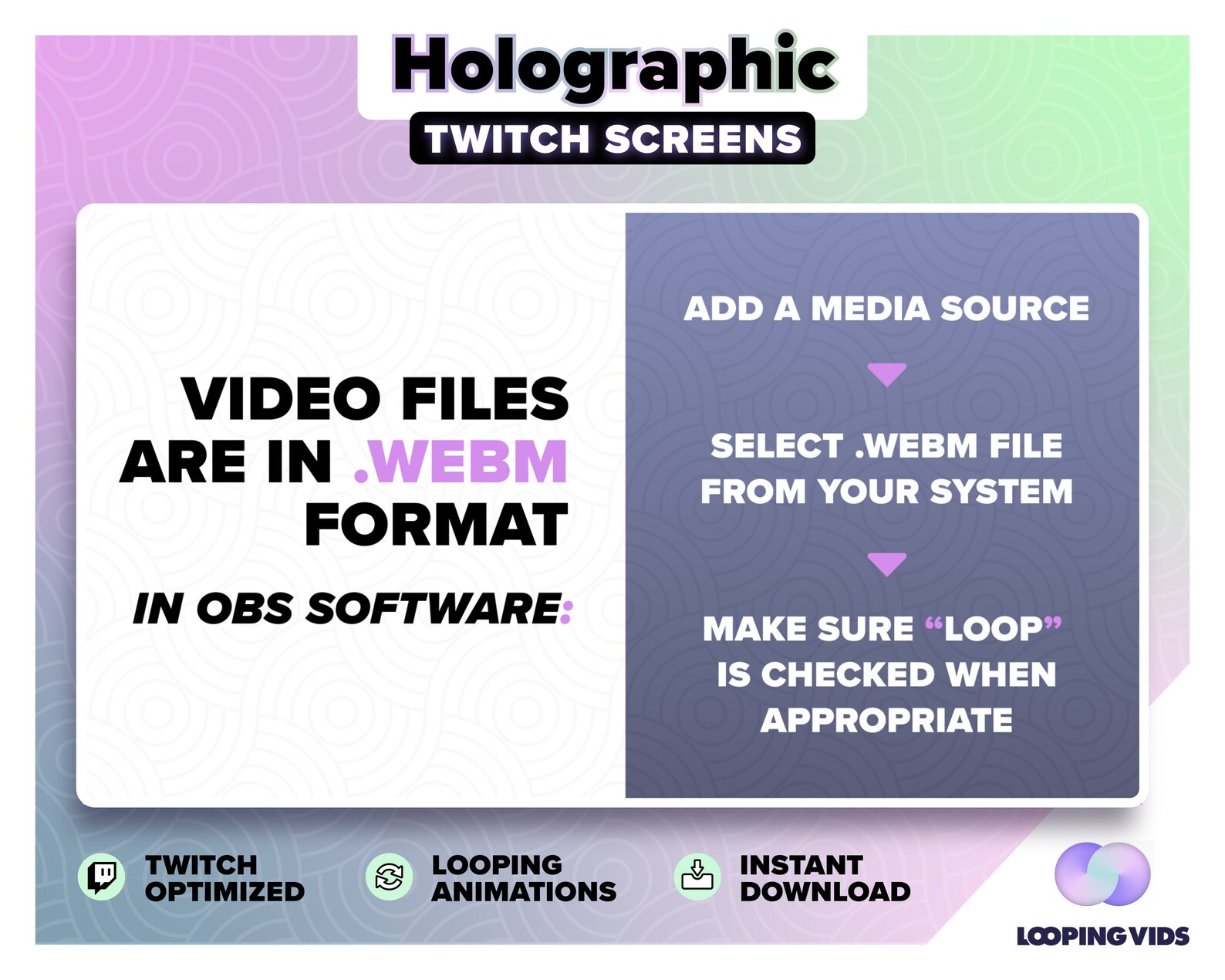 Twitch Overlays: HOLO Animated Screens - Etsy