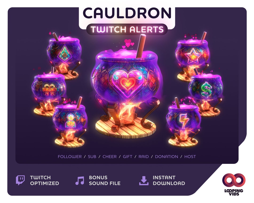 Cauldron Twitch Alerts: Animated Stream Overlay (digital Download) - Etsy