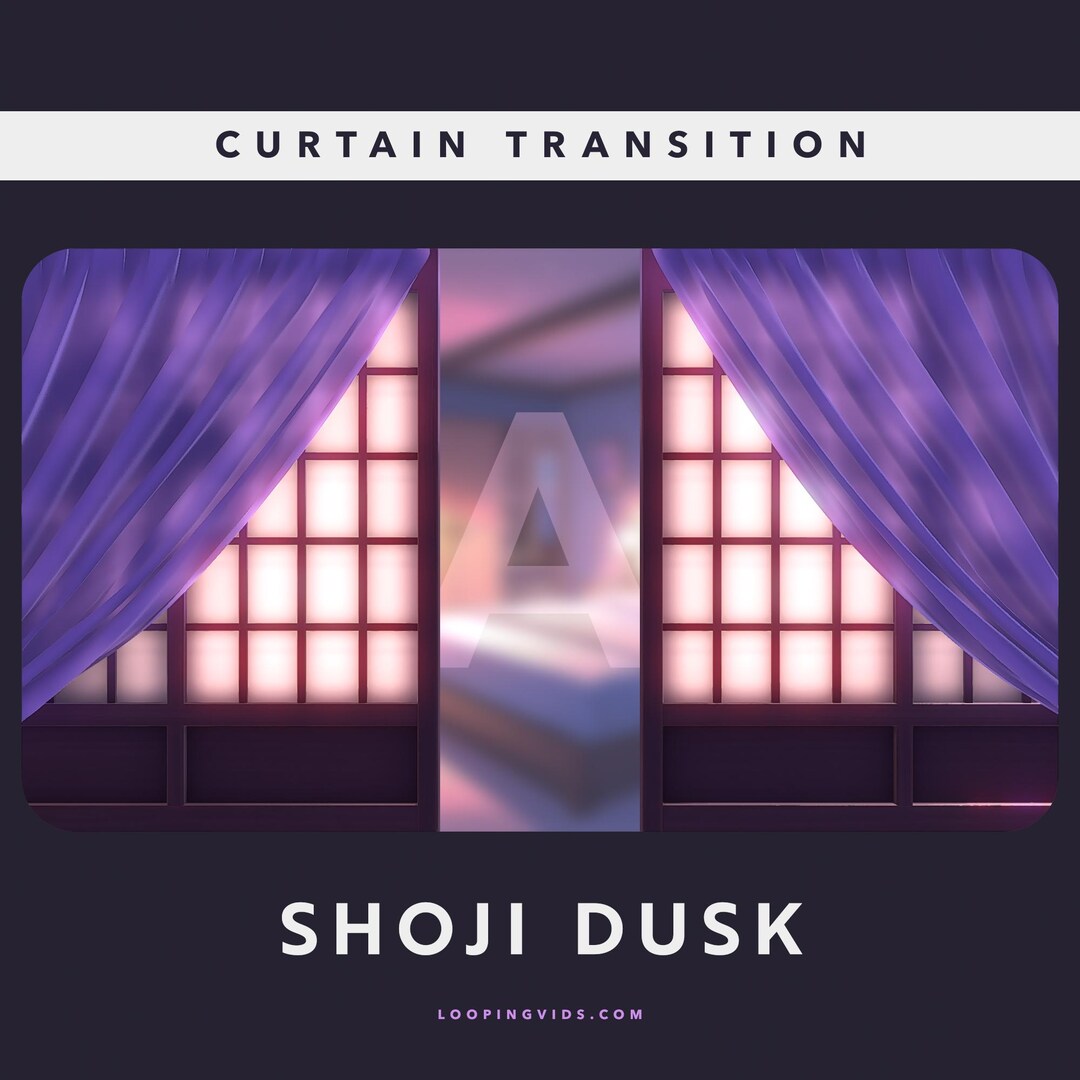 Shoji Dusk Curtain Transition: Purple Anime Night for OBS Streamlabs ...