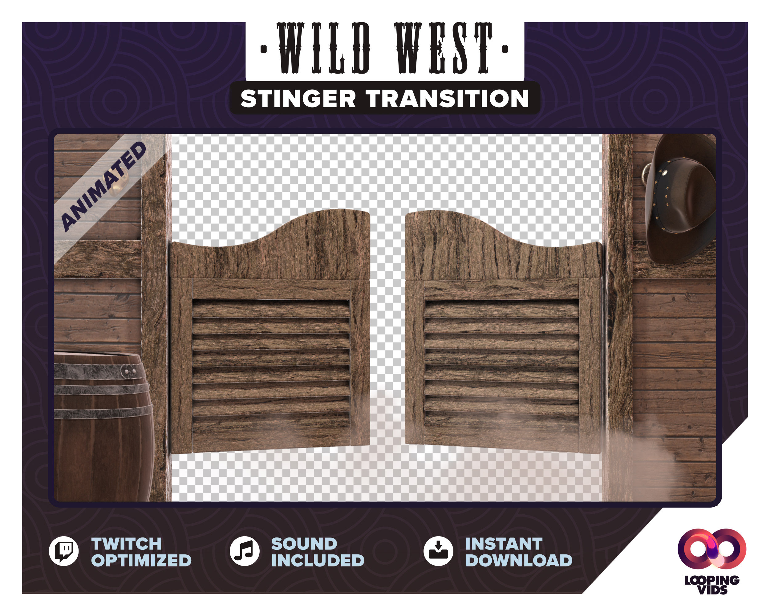 Twitch Overlays: Wild West - Stinger Transition - Etsy