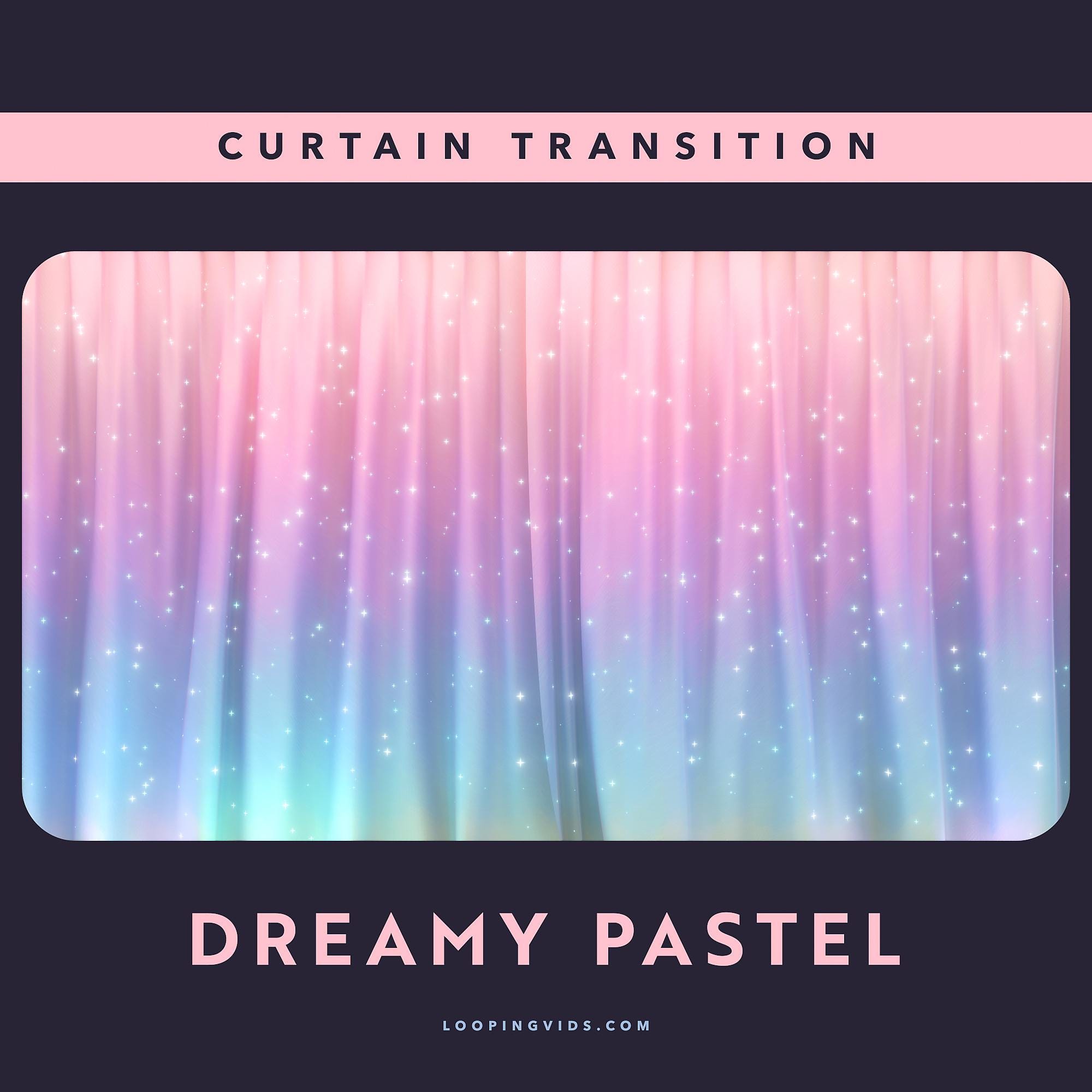 Pastel Rainbow Curtain Stinger Transition: Twitch & Youtube (digital ...