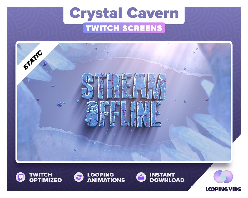 Twitch Overlays: Crystal Cavern Animated Screens - Etsy
