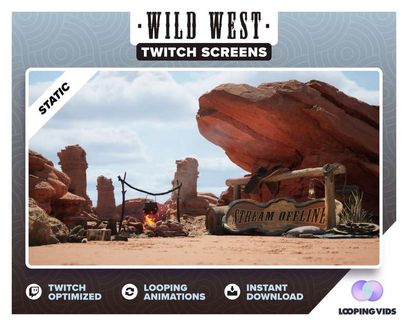 Twitch Overlays: Wild West Animated Screens - Etsy