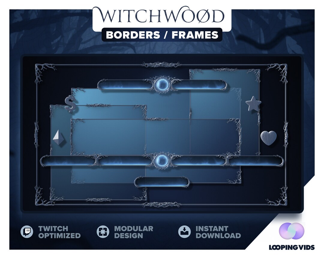 Witchwood Stream Overlay: Spooky Twitch Webcam Border Frames - Etsy