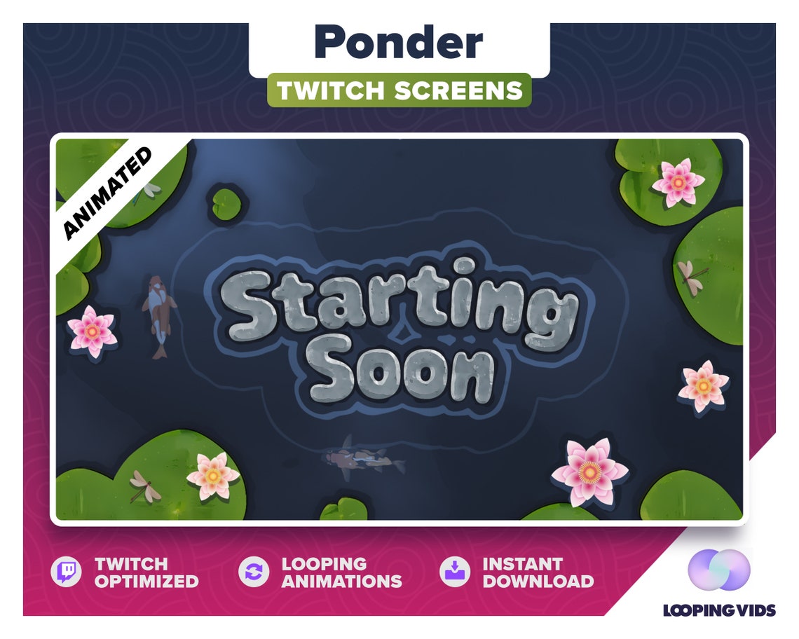 Twitch Overlays: Ponder Animated Screens - Etsy