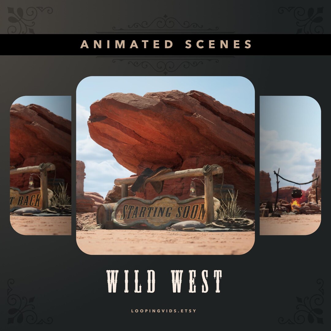 Twitch Overlays: Wild West - Animated Screens - Etsy