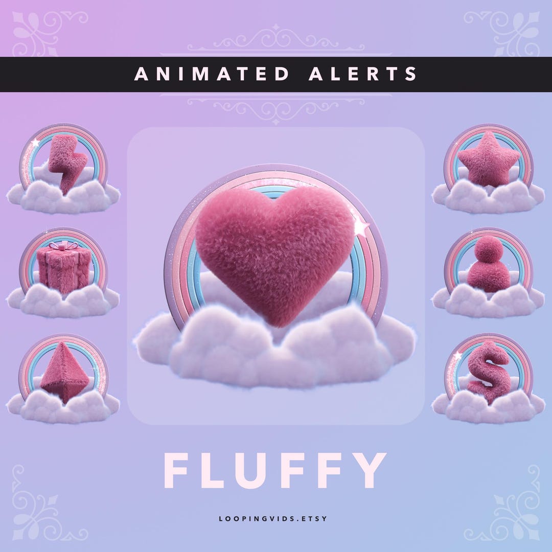 Fluffy Animated Twitch Alerts: Stream Overlay (digital Download) - Etsy