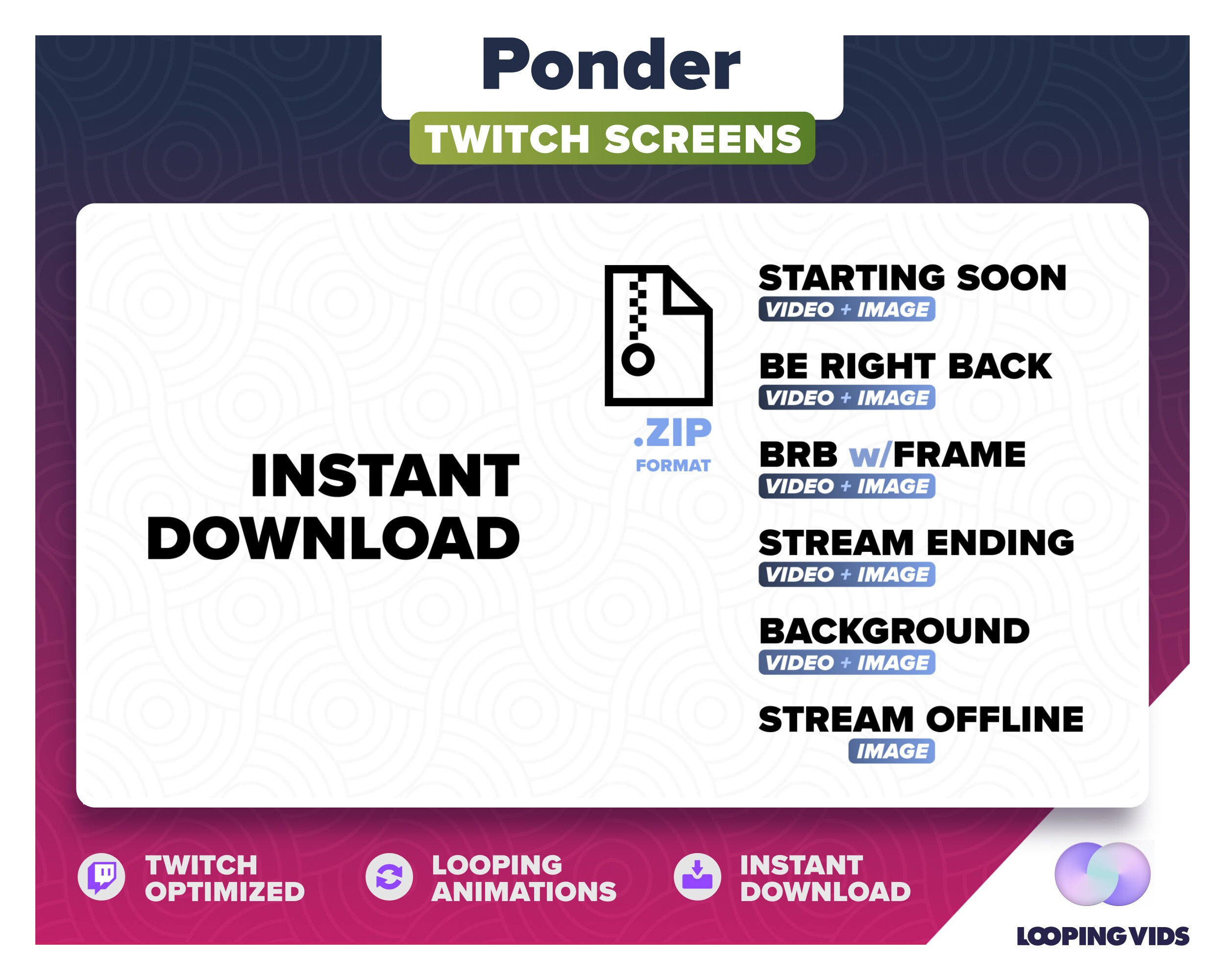 Twitch Overlays: Ponder Animated Screens - Etsy