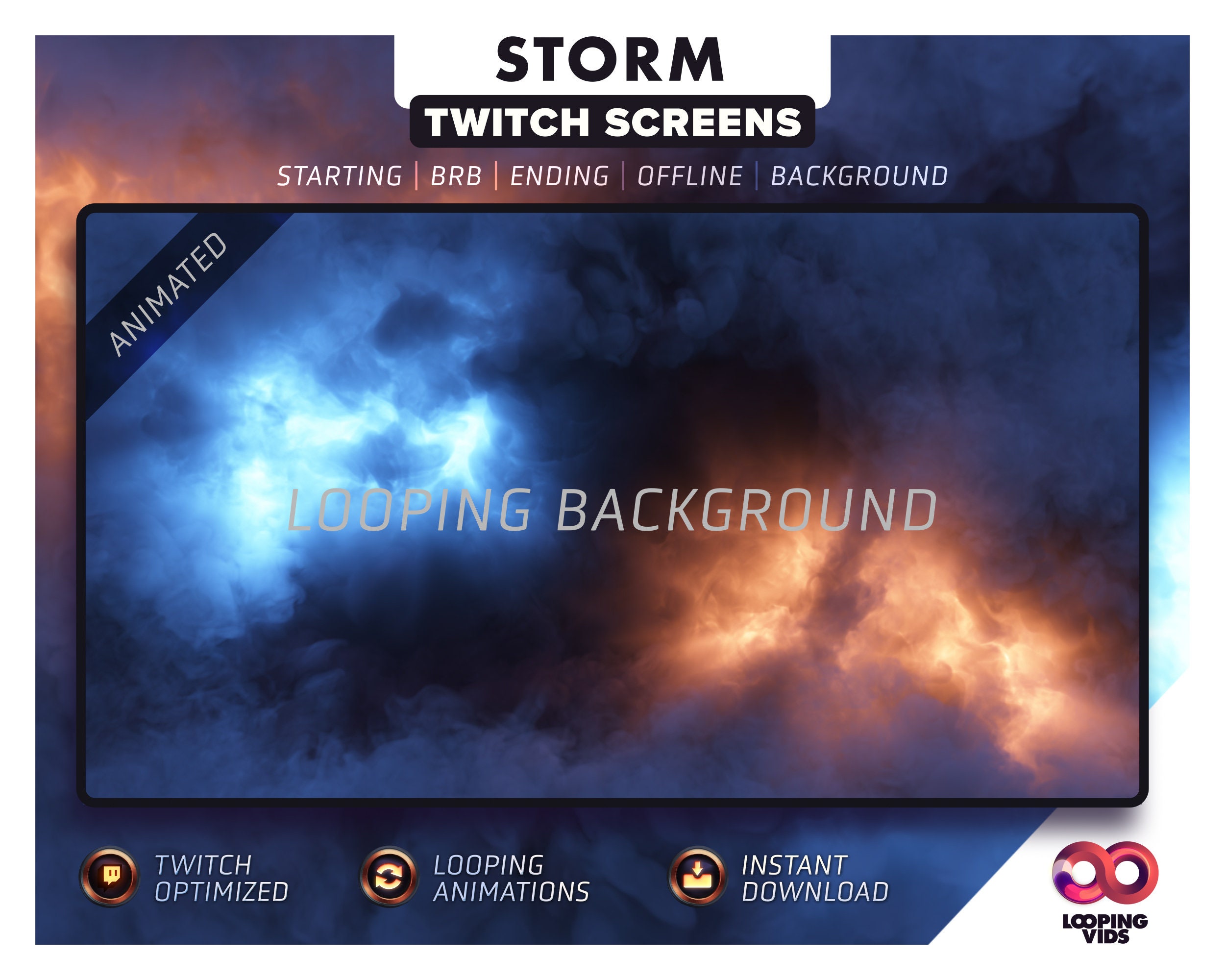 Twitch Overlays: Storm - Animated Screens - Starting Soon | BRB ...