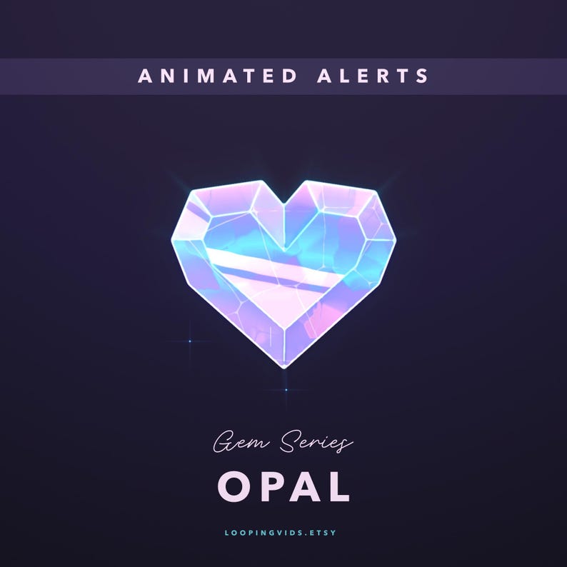 Opal Gem Animated Twitch Alerts: Stream Overlay (digital Download) - Etsy
