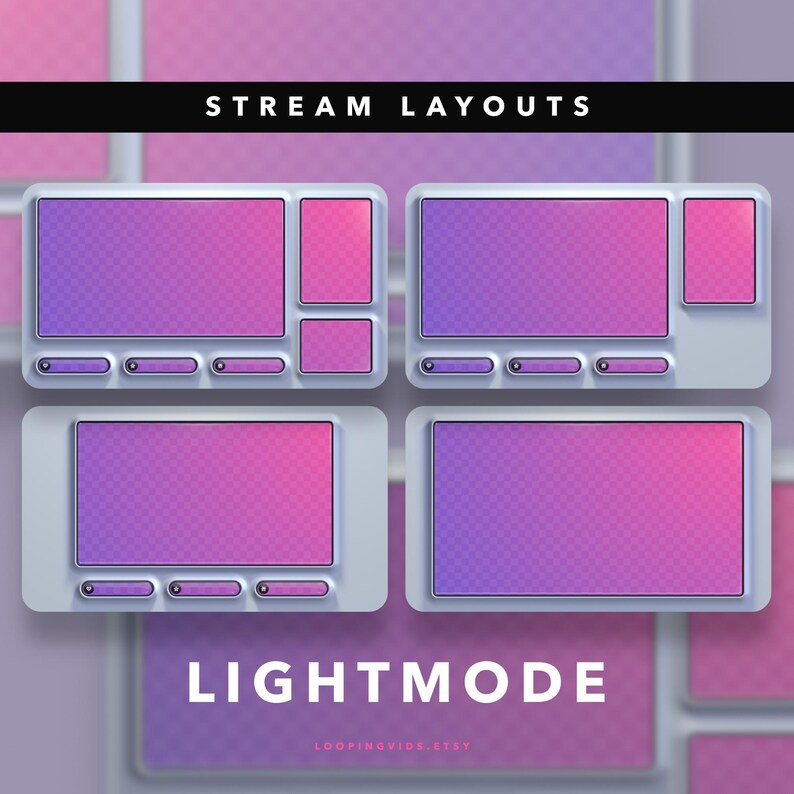 16 Layouts for Twitch & Youtube Streaming: Light Mode | Fullscreen ...