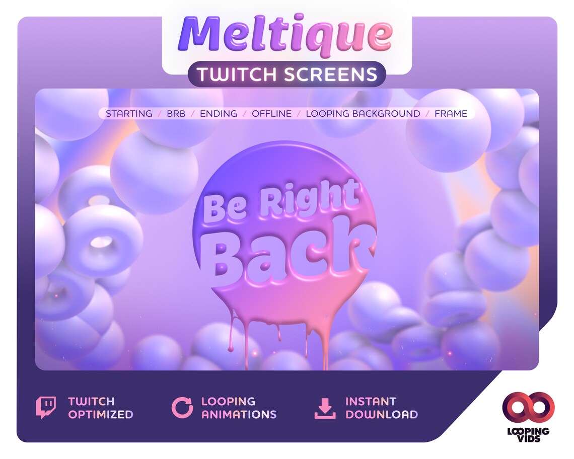 Animated Twitch Screens: Meltique - Starting Soon, BRB, Ending, Offline ...