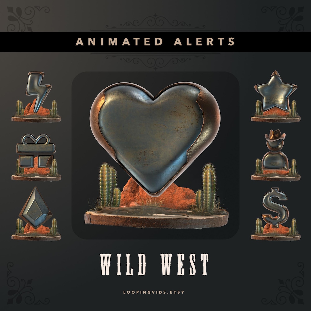 Wild West Animated Stream Alerts: Cowboy Western Overlay (digital ...