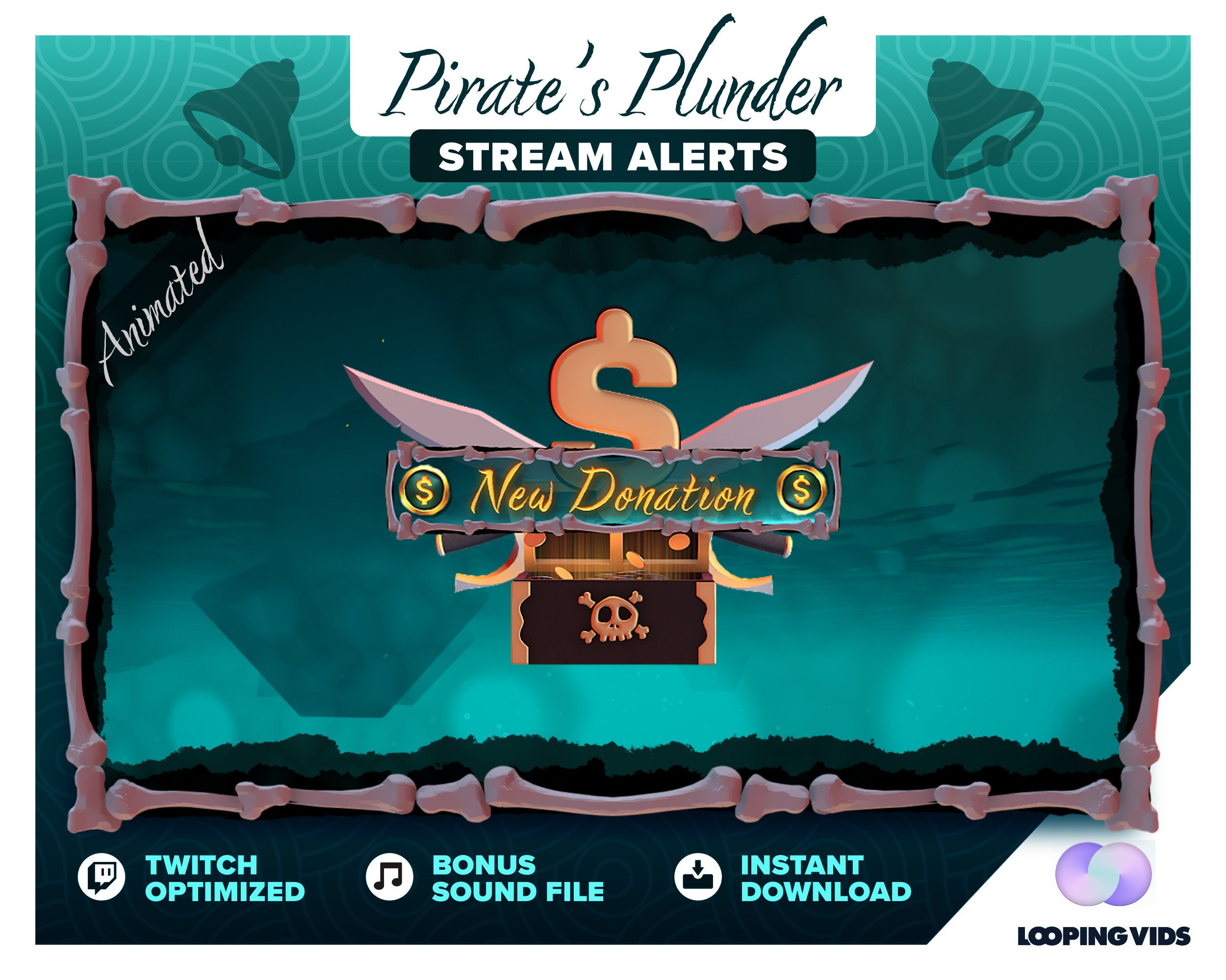 Twitch Overlay Theme: Pirate's Plunder- Stream Alerts - Etsy