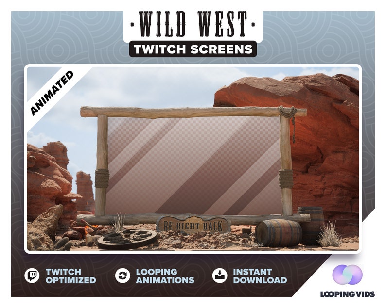 Twitch Overlays: Wild West Animated Screens - Etsy