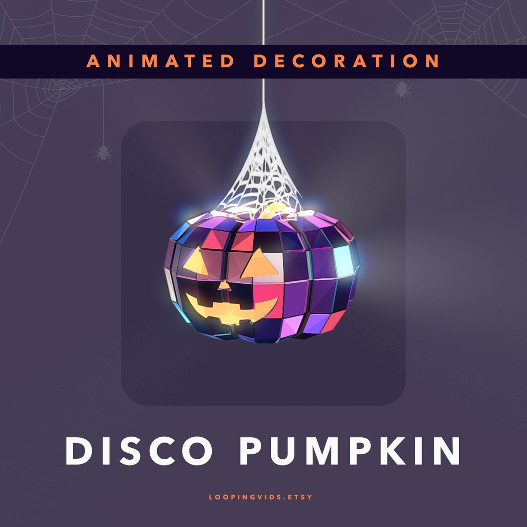 Spooky Disco Pumpkin Stream Overlay: Animated Halloween Decoration ...
