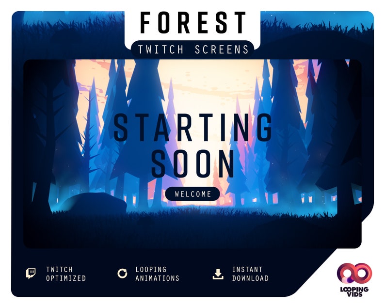 Twitch Overlays: Forest Animated Screens - Etsy