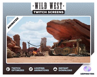 4x ANIMATED Stream Screens Cowboy Room Western Room Wild West Theme ...
