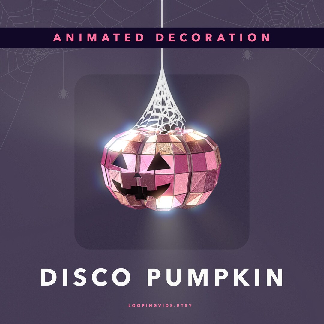 Animated Pink Disco Pumpkin Stream Decoration (digital Download) - Etsy