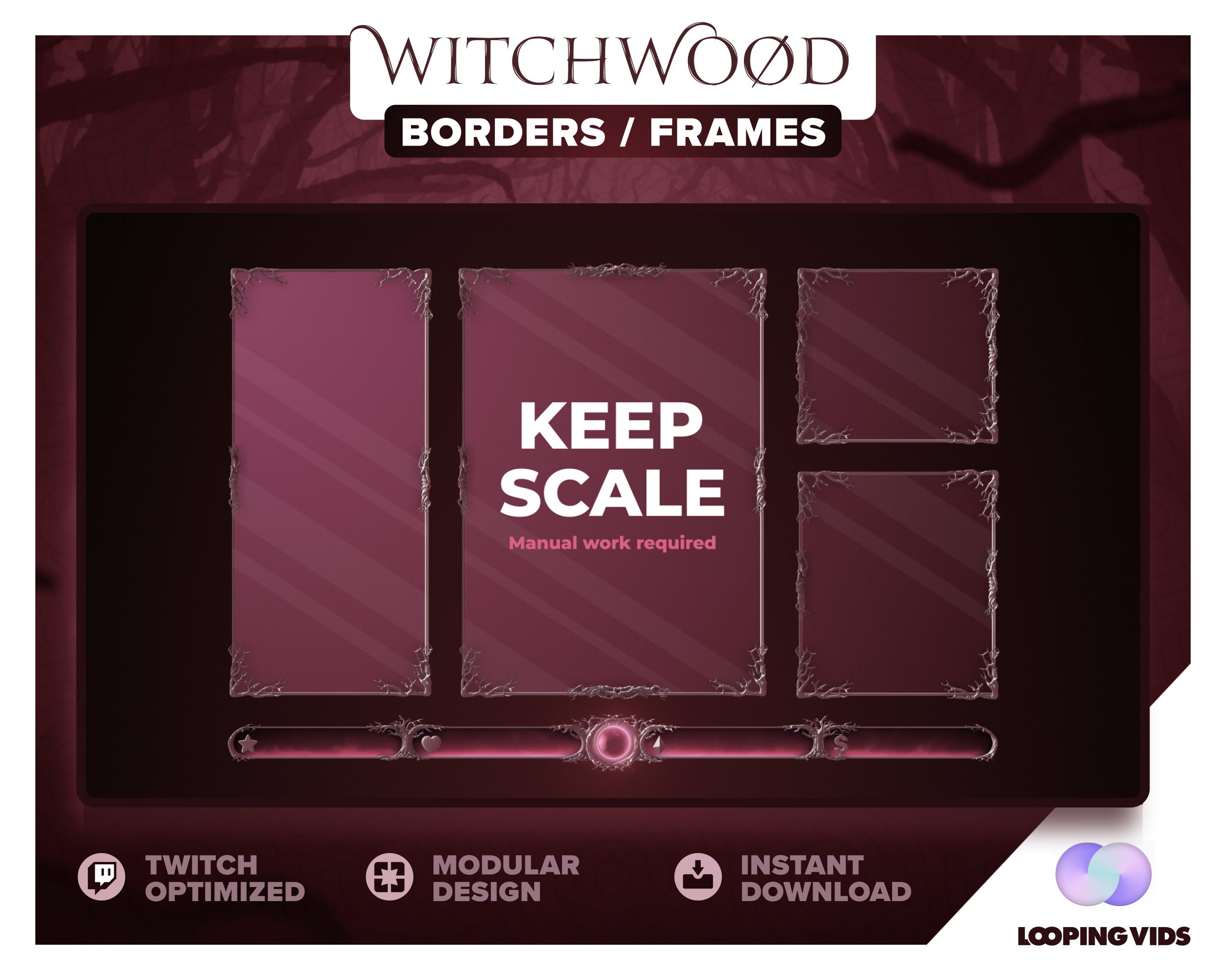 Stream Border Frames and Webcam: Witchwood - Red Moon | Assets for ...