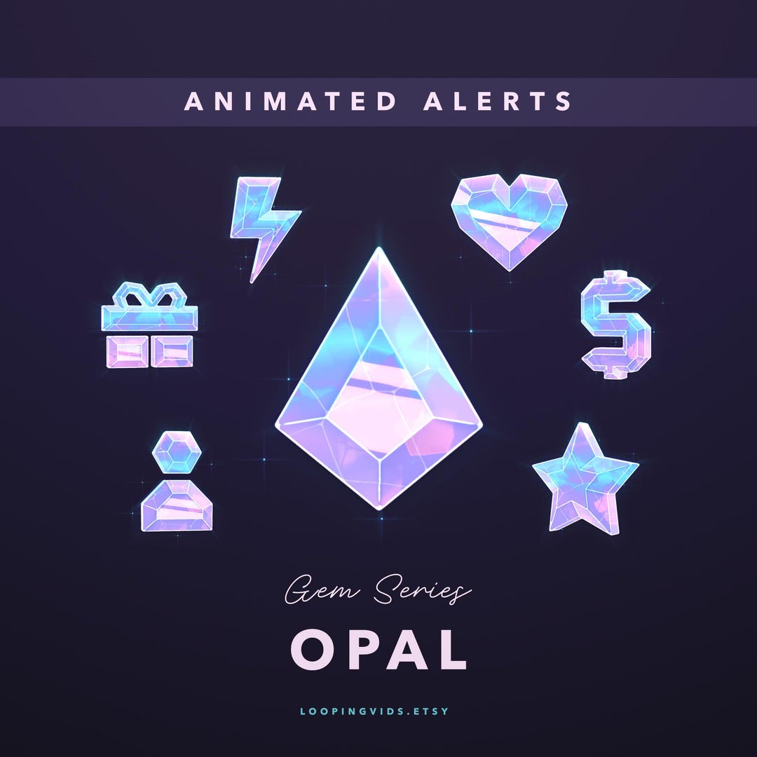 Opal Gem Animated Twitch Alerts: Stream Overlay (digital Download) - Etsy