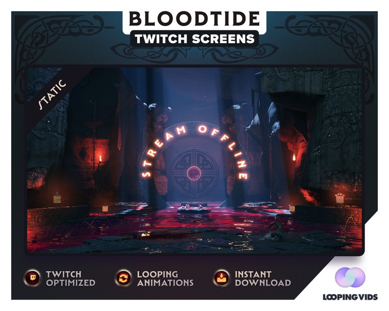 Twitch Overlays: Bloodtide Animated Screens - Etsy