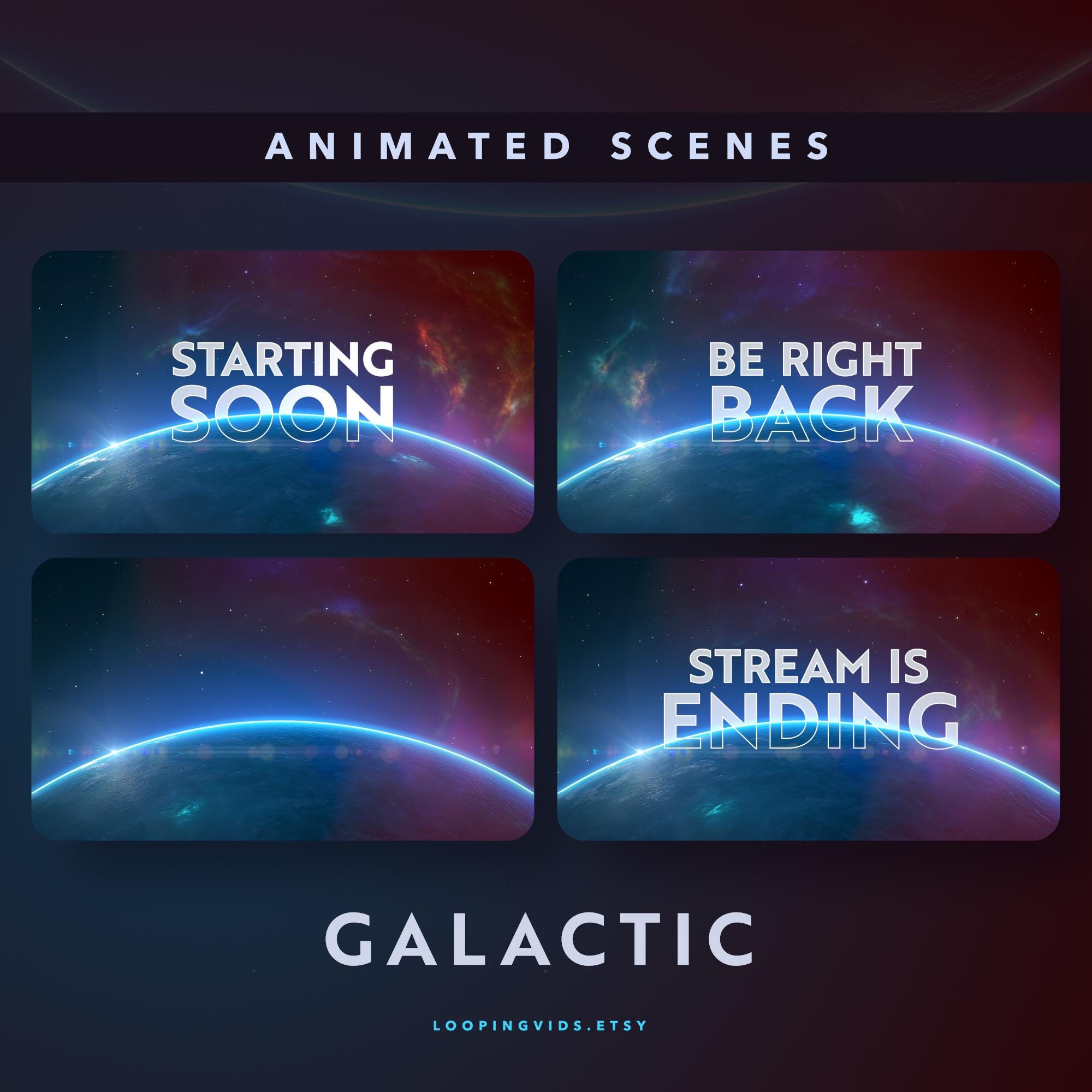 GALACTIC Animated Backgrounds for Twitch Streaming - Looping Space ...