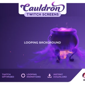 Witch Cauldron Animated Twitch Screens: Streaming Overlays (digital ...