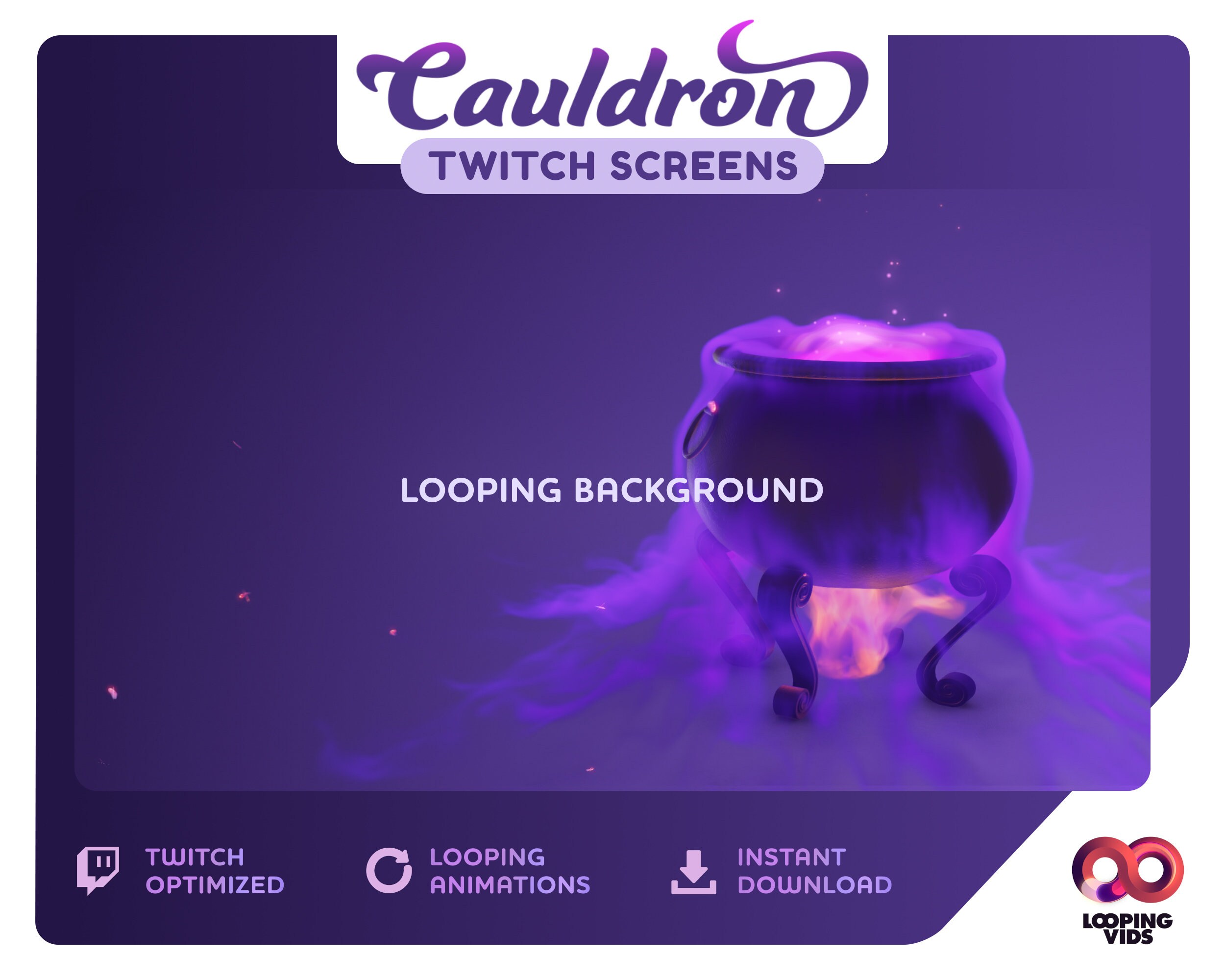 Witch Cauldron Animated Twitch Screens: Streaming Overlays (digital ...