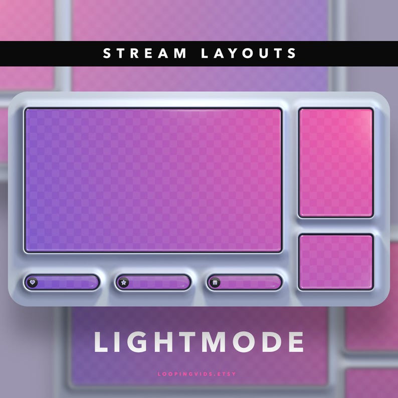 16 Layouts for Twitch & Youtube Streaming: Light Mode | Fullscreen ...