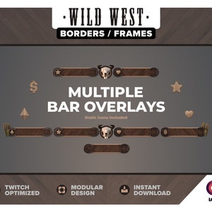 Twitch Overlays: Wild West - Border Frames & Bar Panels - Etsy