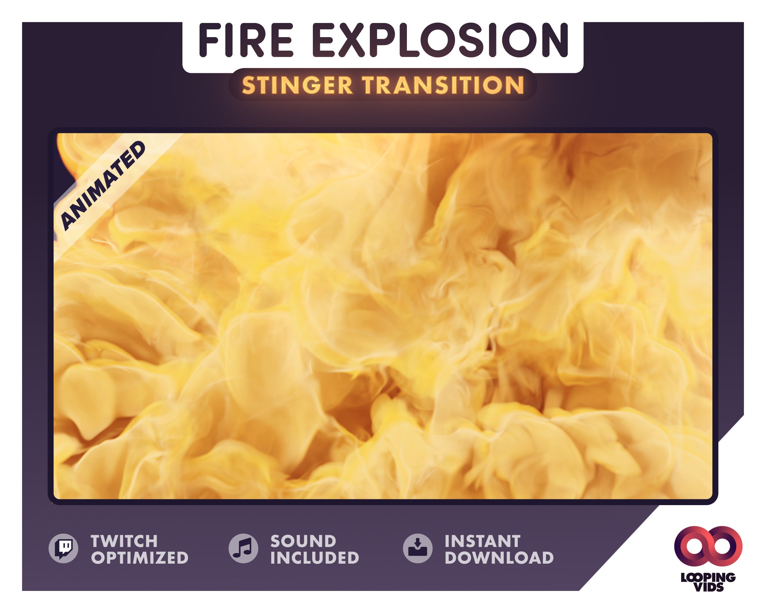 Fiery Explosion Stinger Transition Overlay for Twitch and Streaming - Etsy