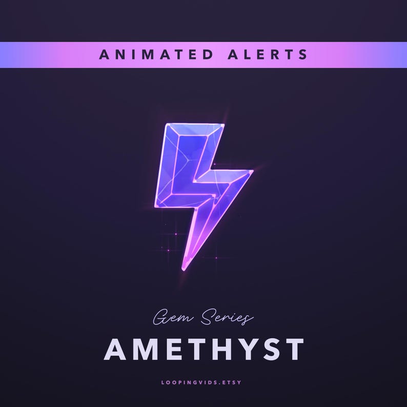 Amethyst Gem Animated Twitch Alerts: Stream Overlay (digital Download ...