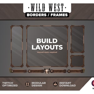 Twitch Overlays: Wild West - Border Frames & Bar Panels - Etsy