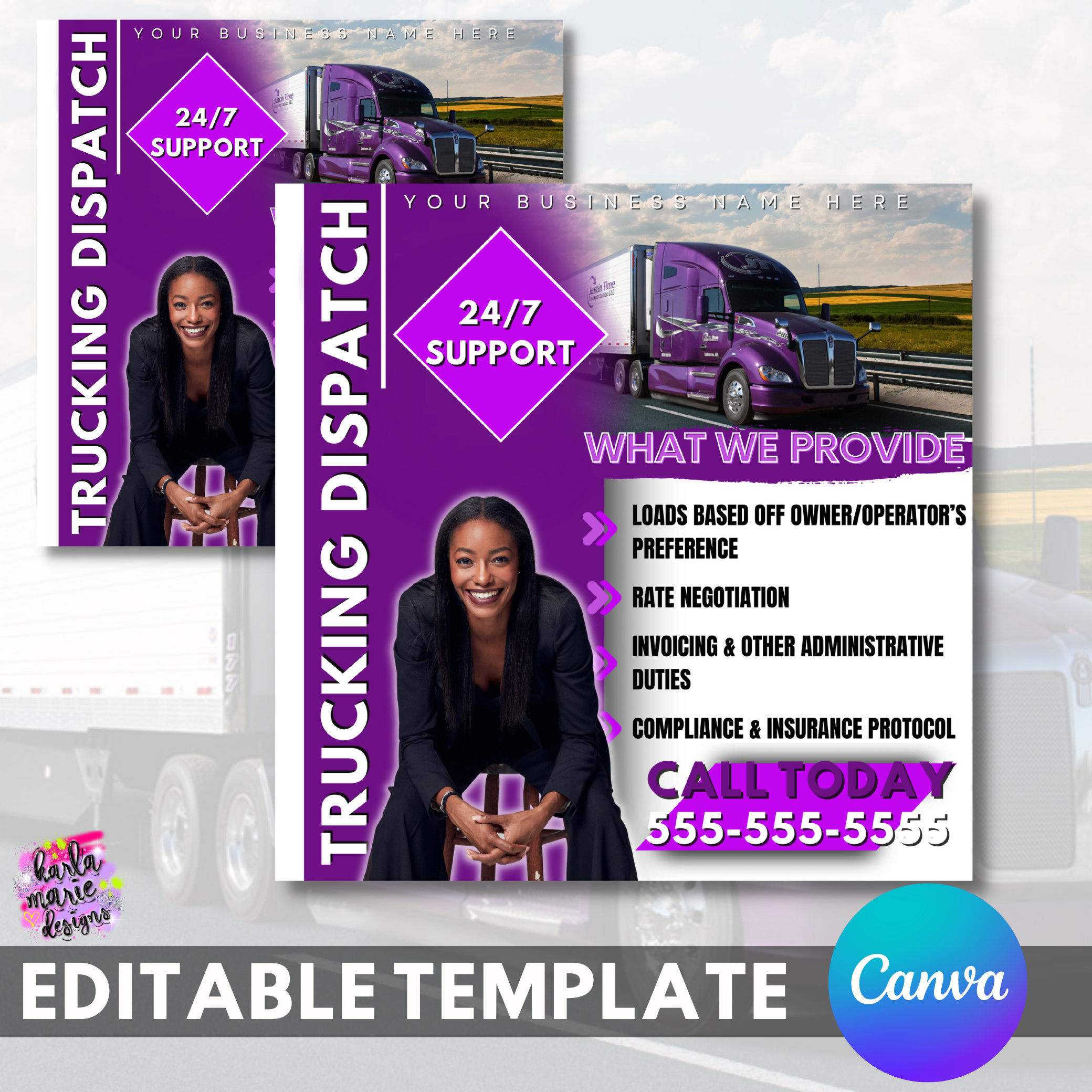 Trucking Dispatch, Freight Dispatch Editable Template, Dispatch Flyer ...