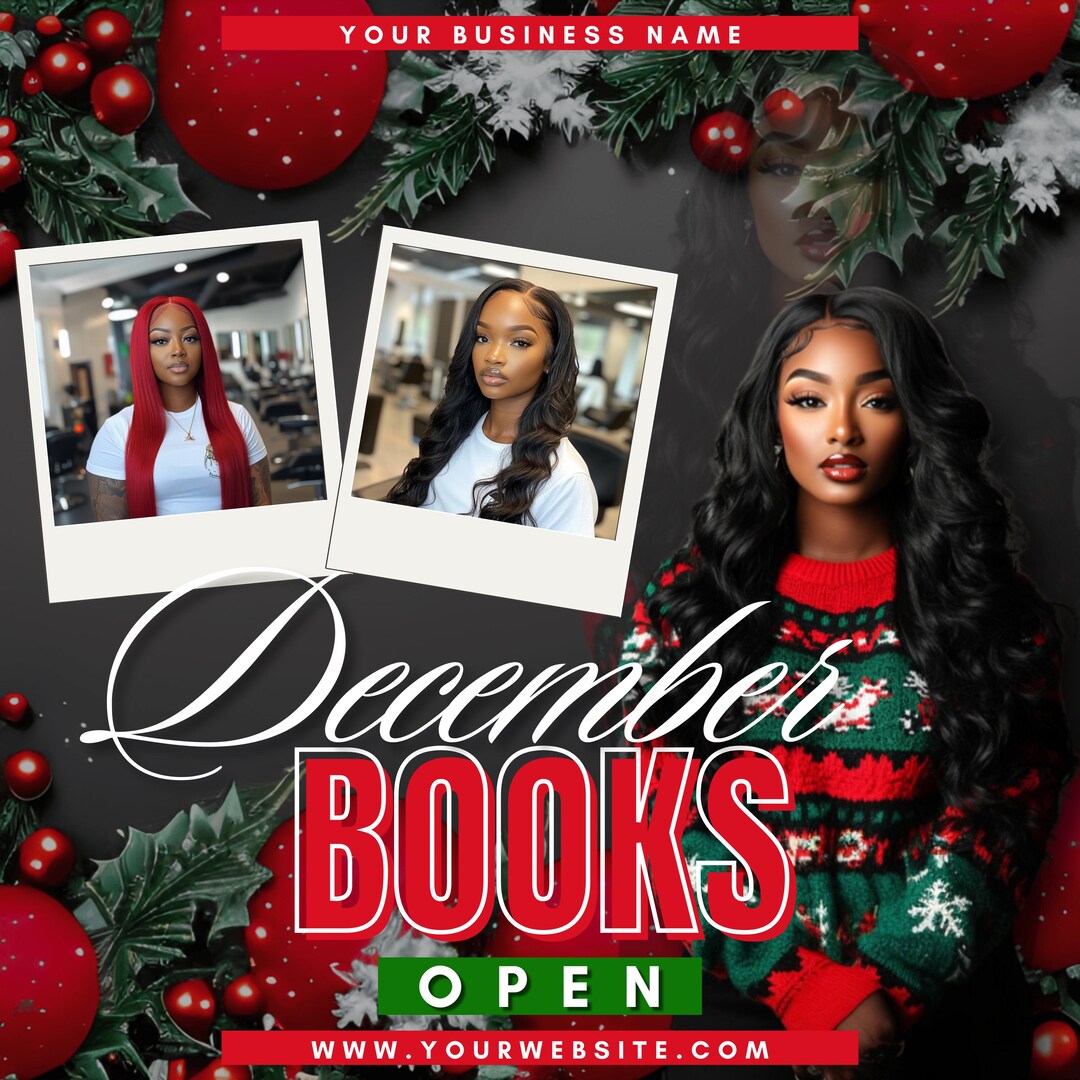 December Booking Flyer, Editable Template, Christmas Theme - Etsy
