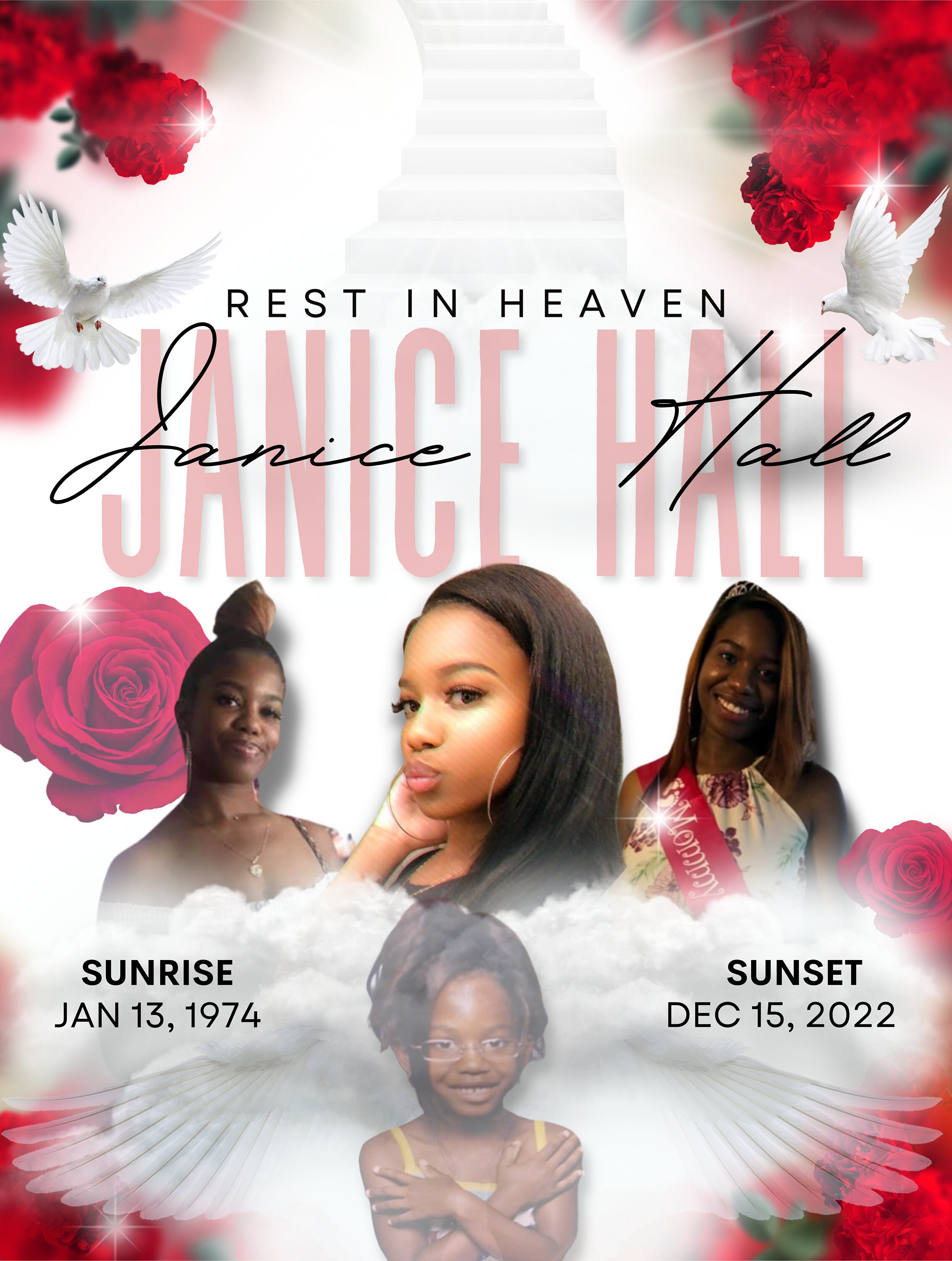 Memorial Funeral Announcement Flyer Editable Template - Etsy