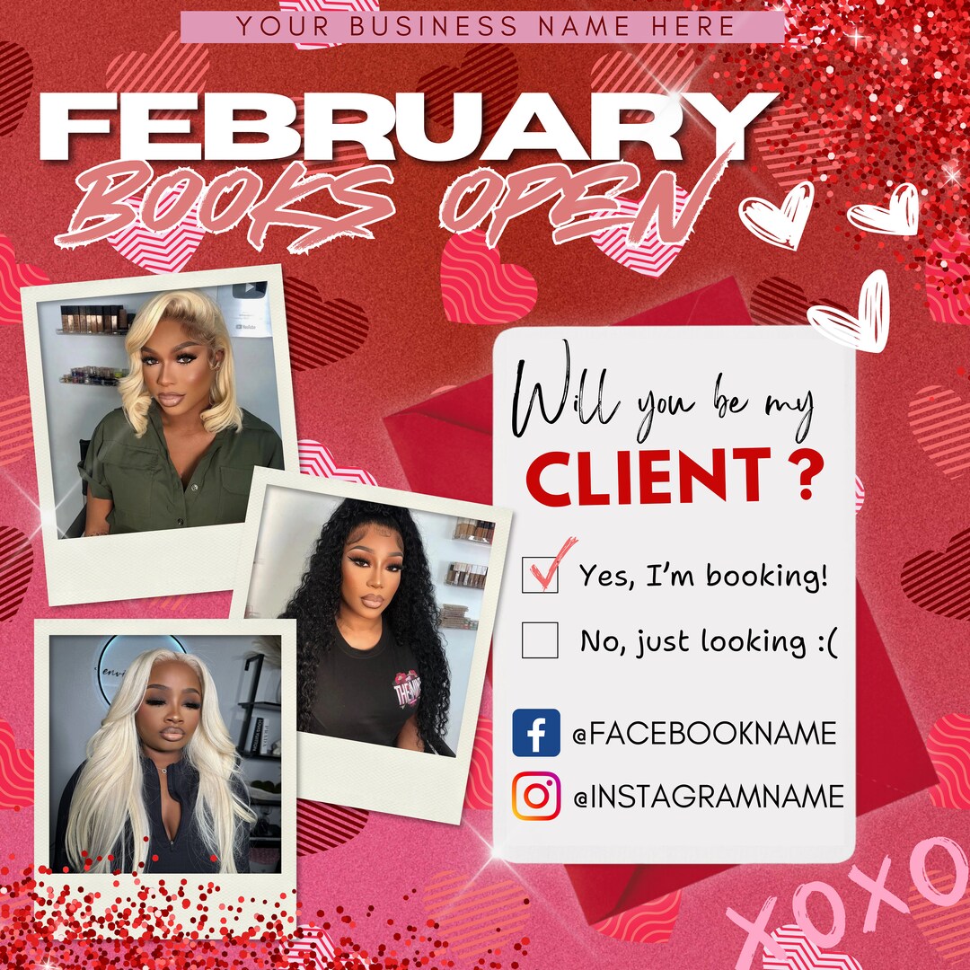 February Booking Flyer - Etsy